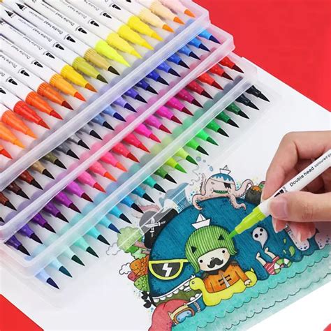 122436486080100 สี แปรงสีน้ํา ปากกามาร์กเกอร์ ปากกาวาดภาพ อุปกรณ์ศิลปะ Shopee Thailand