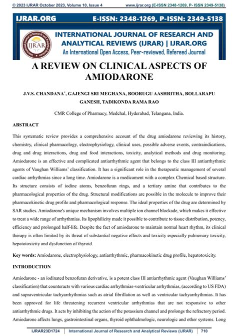 Pdf A Review On Clinical Aspects Of Amiodarone