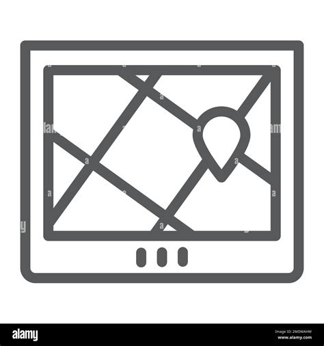 Navigation Line Icon Location And Map Gps Sign Vector Graphics A Linear Pattern On A White