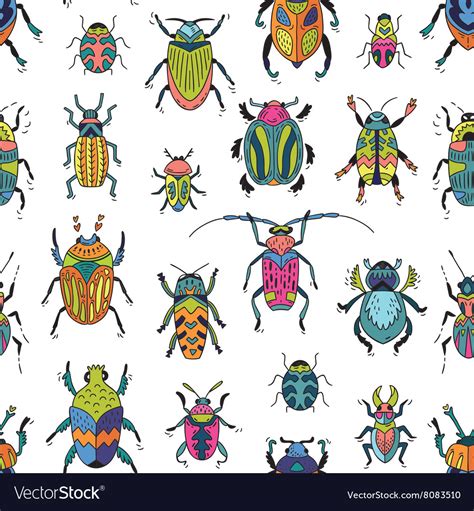 Bugs Seamless Pattern Royalty Free Vector Image