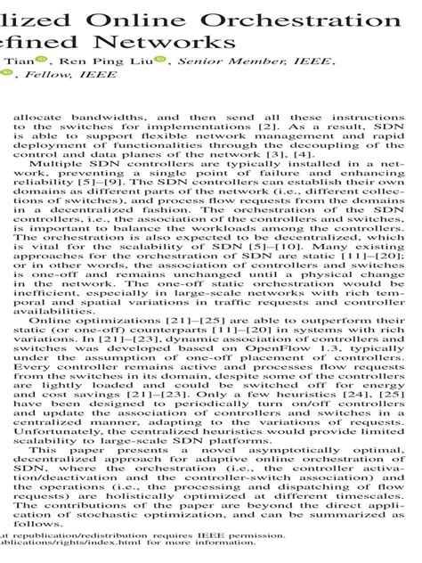 Multi Timescale Decentralized Online Orchestration Of Software Defined Networks Pdf Computer