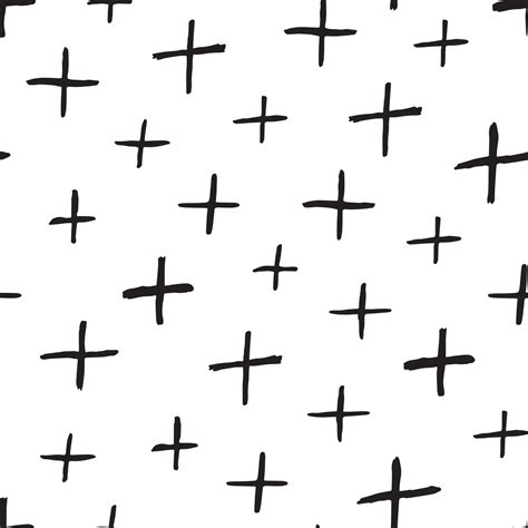 Seamless Geometric Drawing Pattern Doodle Style Simple Black And