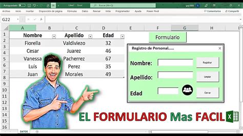 COMO HACER UN FORMULARIO EN VISUAL VASIC EXCEL MUY FACIL YouTube