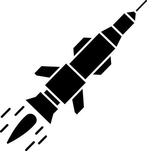 Illustration Of Missile Icon In Black And White Color Flat Style