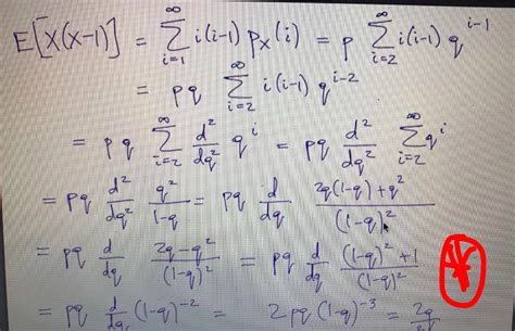 Solved Proof Of Variance For Geometric Distribution Can