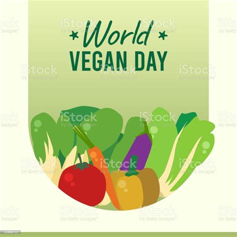세계 채식주의 자 일 벡터 일러스트 레이 션 인사말 카드 포스터 및 배너에 적합합니다 11월에 대한 스톡 벡터 아트 및 기타