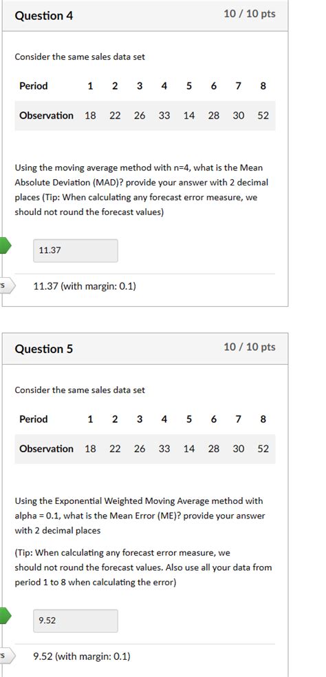 Solved Consider The Same Sales Data Set Using The Moving