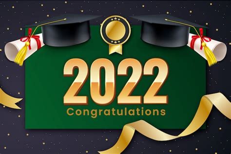 Free Vector Realistic Class Of 2022 Background