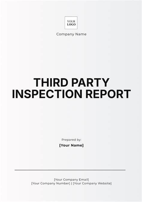 Free Third Party Inspection Report Template To Edit Online