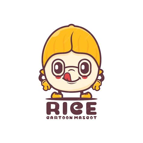 Premium Vector Cute Rice Cartoon Mascot Plant Seed Vector Illustration