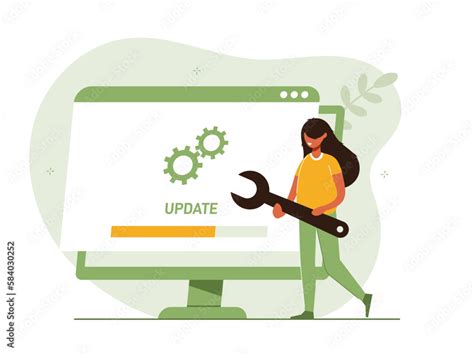 Vetor De System Or Web Application Upgrade Procedure Concept Of Software Version Update Or