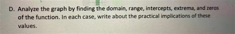 d analyze the graph by finding the domain range