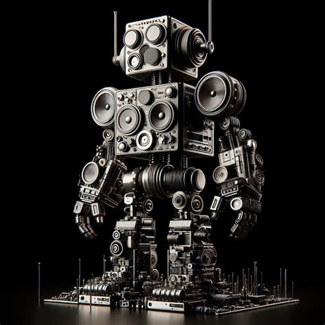 premium photo stompbox and audio speaker robot from artificially intelligent