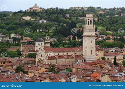 Historic Part Of The City Of Verona With The Cathedral In The Center Of