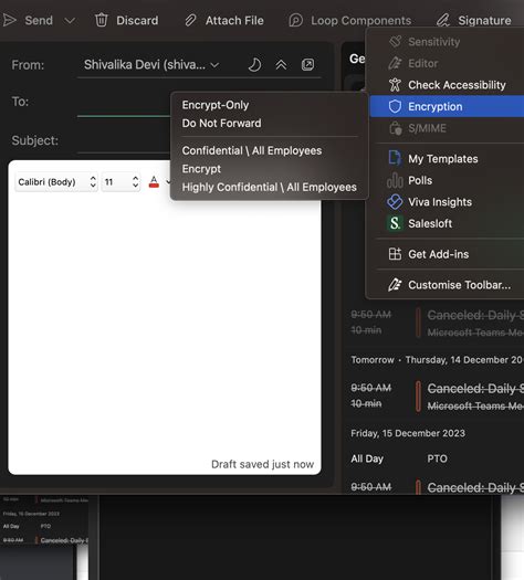 I Can Send The Email Through Outlook With Encryption Donot Forward And