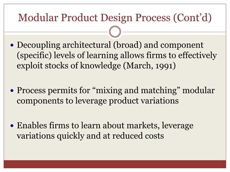Ppt Modularity Flexibility And Knowledge Management In Product And Organization Design