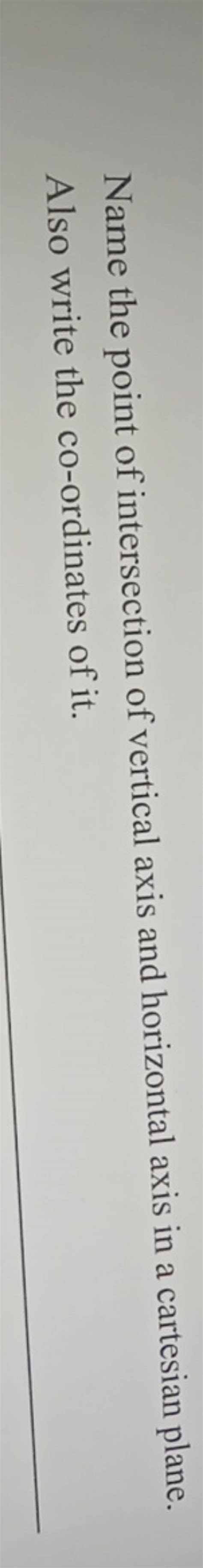 Name The Point Of Intersection Of Vertical Axis And Horizontal Axis In A
