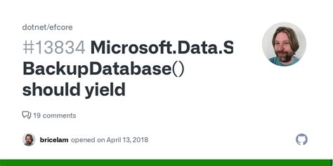 Microsoft Data Sqlite BackupDatabase Should Yield Issue 13834