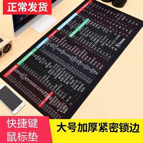 电脑鼠标垫超大男cad快捷键键盘垫ps大全excel办公大桌垫加大加厚 拾月精选