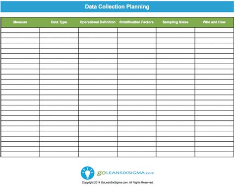 Data Collection Plan Template