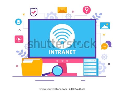 Intranet Internet Network Connection Technology Vector Stock Vector Royalty Free 2430594463