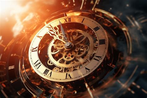 Premium Photo Abstract Representation Of Clock Gears Turning Generative Ai