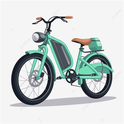Electric Bike Vector Sticker Clipart Green Electric Bicycle On A White