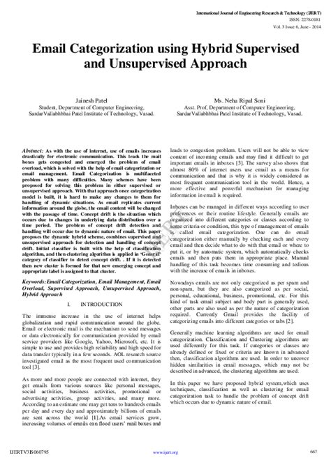 Pdf Email Categorization Using Hybrid Supervised And Unsupervised