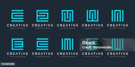 정사각형 스타일 로고 디자인 템플릿이있는 창조적 인 모노그램 세트 고급 스러움 우아한 간단한 사업을위한 아이콘 로고에 대한 스톡 벡터 아트 및 기타 이미지 Istock