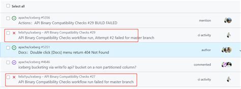 actions：api binary compatibility checks 29 build failed · issue 5356 · apache iceberg · github