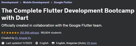 Complete Flutter Development Bootcamp With Dart 2023 11 Courses And