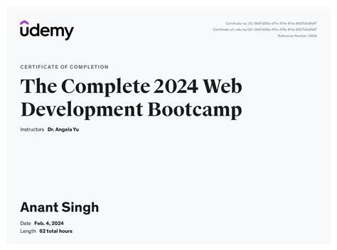 The Complete Web Development Bootcamp Certificate B Tech Studocu