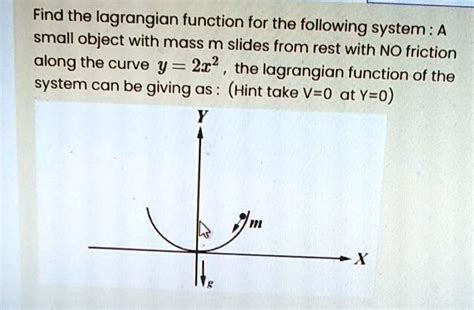 Find The Lagrangian Function For The Following System A Small Object