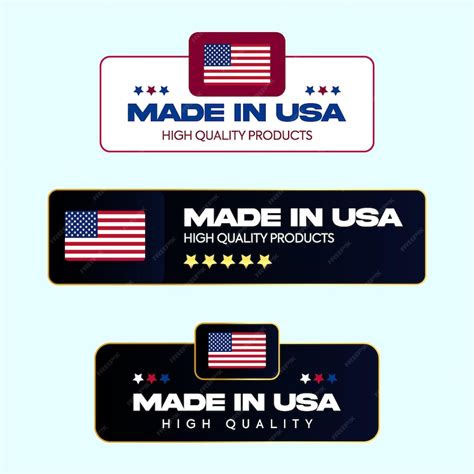 Premium Vector Made In Usa Stamp Big Set Of Label Stickers Pointer Badge American Product Emblem