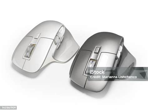 그림자가 있는 흰색 배경에서 작업하기 위한 전문 두 개의 현대 컴퓨터 마우스의 3d 그림 0명에 대한 스톡 사진 및 기타 이미지 0명 바퀴 비즈니스 Istock