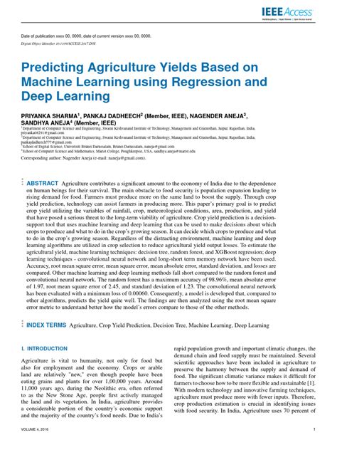 Predicting Agriculture Yields Based On Machine Lea Pdf Machine Learning Mean Squared Error