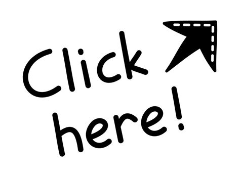 Premium Vector Doodle Click Here Button Mouse Cursor With Lettering