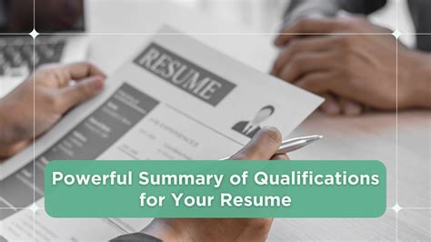 Crafting A Powerful Summary Of Qualifications For Your Resume Tips And