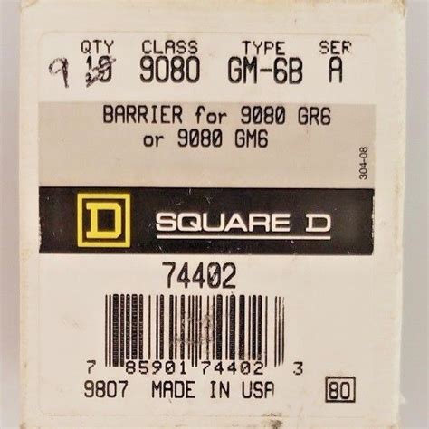 Square D 9080gm6b Barrier Class 9080 Type Gm 6b Ser A Gr6 Or Gm6 [lot