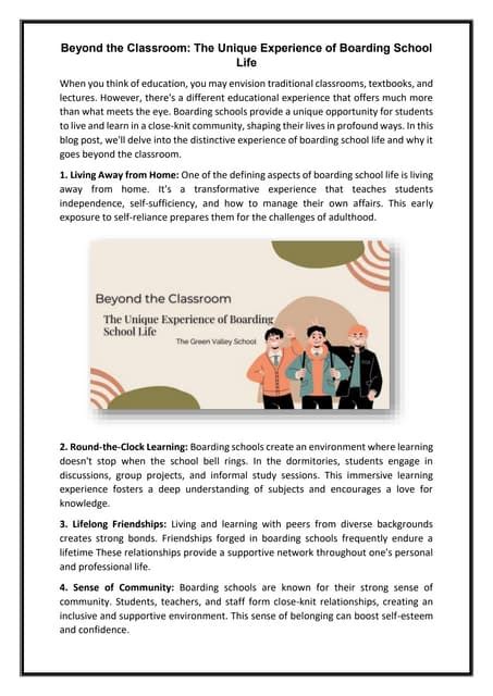 Beyond The Classroom The Unique Experience Of Boarding School Lifepdf