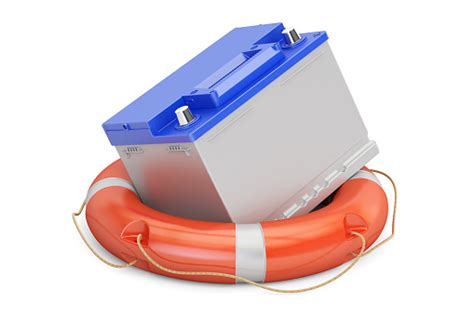 자동차 배터리 Lifebuoy 서비스 및 수리 개념 흰색 배경에 고립 된 3 차원 렌더링 자동차 배터리에 대한 스톡 벡터 아트 및 기타 이미지 Istock