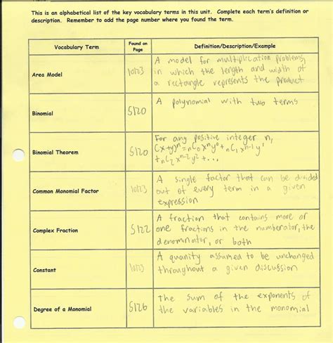 unit 2 glossary helping times