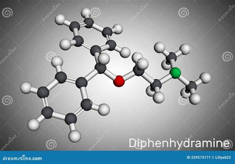 Diphenhydramine Molecular Structure 3d Model Molecule Benadryl Structural Chemical Formula