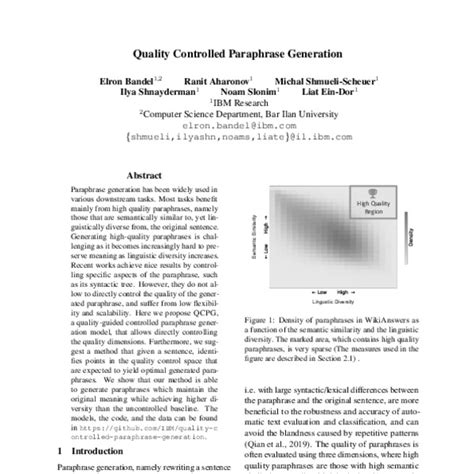 Quality Controlled Paraphrase Generation Acl Anthology