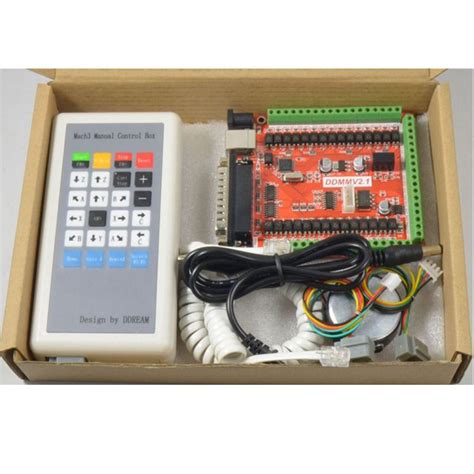 Cnc 6 Axis Usb Lpt Mach3 Breakout Board Kit W Manual Control Box Handwheel For Controlling