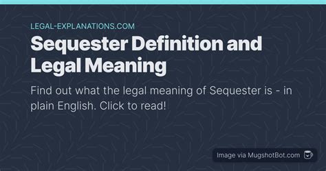 Sequester Definition What Does Sequester Mean