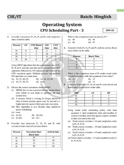 Cpuschedulingdpp03oflec05parakramgate2024computerscience