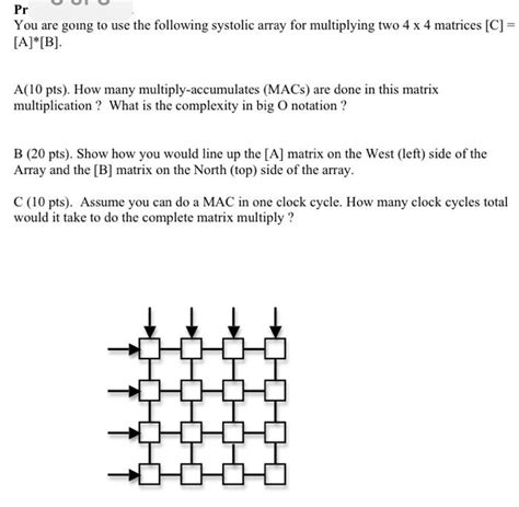 Solved Pr You Are Going To Use The Following Systolic Array Chegg