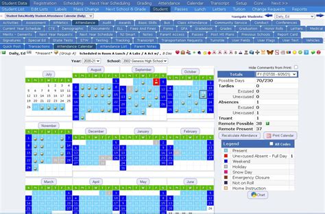 Remote Attendance Calculation Genesis Sis Support
