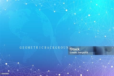 세계 글로브와 가상 그래픽 배경입니다 글로벌 네트워크 연결입니다 디지털 데이터 시각화입니다 연결 두 반구의 지구입니다 벡터 일러스트 레이 션 빅데이터에 대한 스톡 벡터 아트